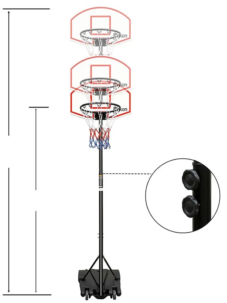 Mobilní basketbalový koš s nastavitelnou výškou