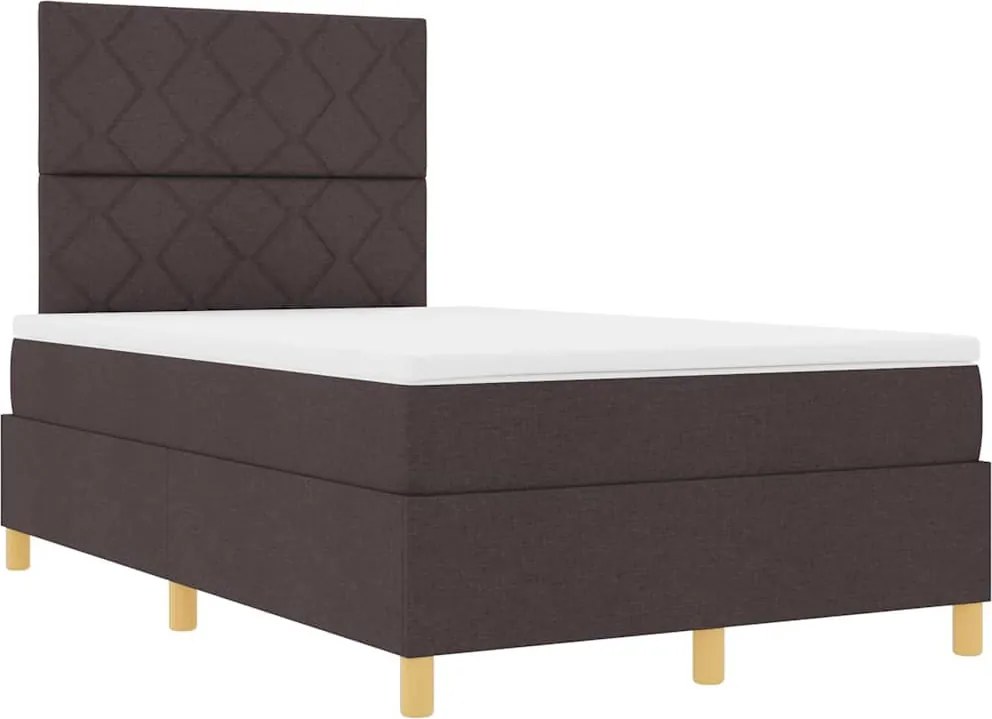 Postel s boxspringem s čelo Tmavě hnědá 120 x 200 cm textil 3339689