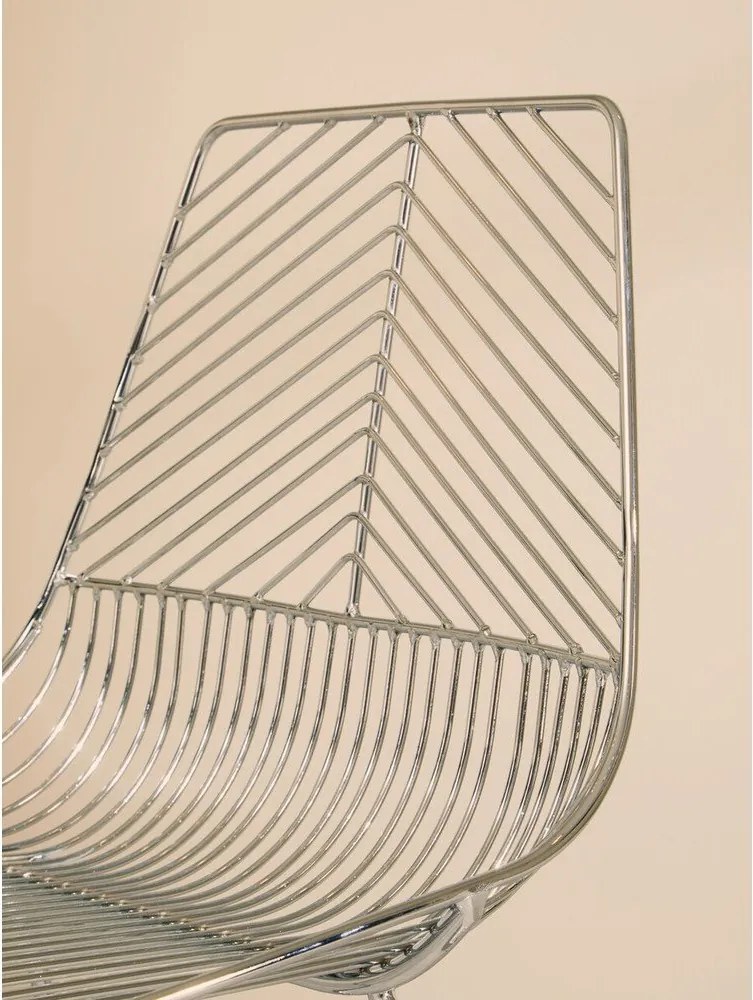 Kovová jídelní židle ve stříbrné barvě District – Premier Housewares