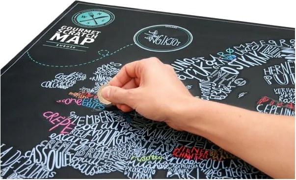 Gurmánská stírací mapa Evropy Luckies of London
