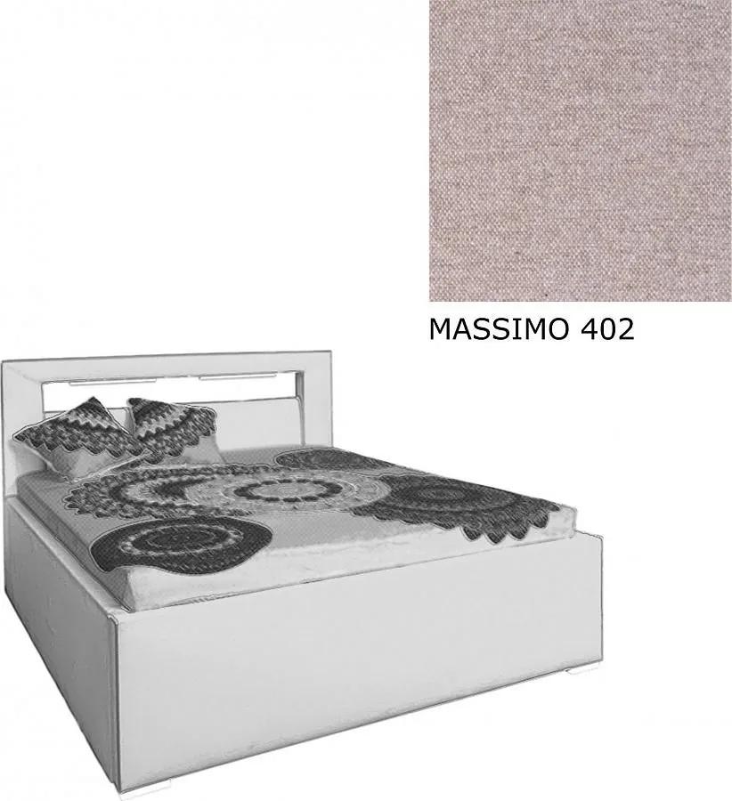 Dřevona - Elitte Čalouněná postel AVA LERYN 160x200, s úložným prostorem a LED osvětlením, MASSIMO 402