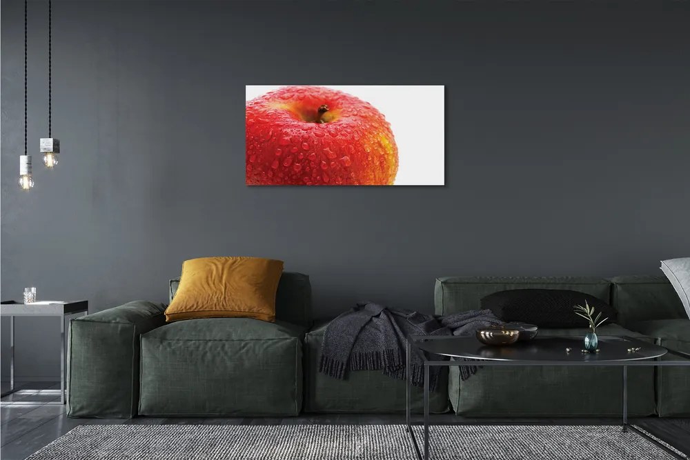 Obrazy na plátně Kapičky vody na jablko 125x50 cm