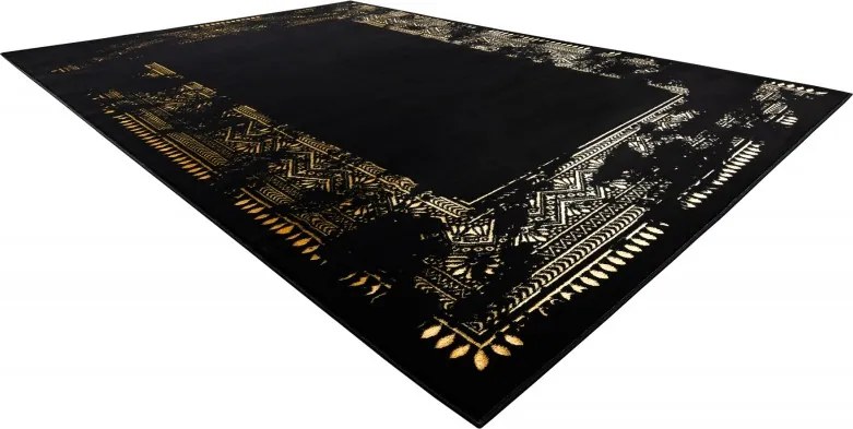 Dywany Łuszczów, AKCE: 200x290 cm Kusový koberec Gloss 408C 86 glamour black/gold, černá, chodba / předsíň