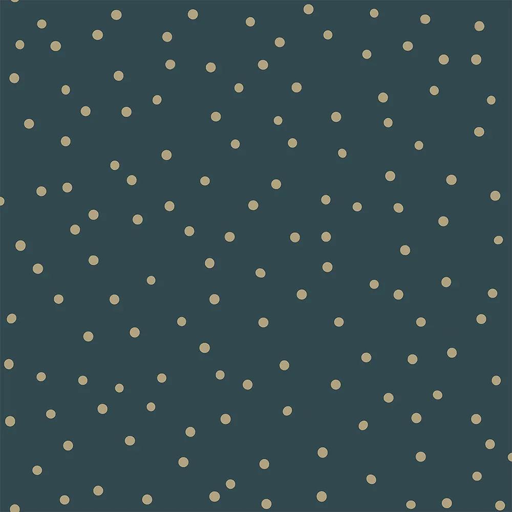Esta Home Tmavě modrá vliesová tapeta, zlaté puntíky 139276 rozměry 0,53 x 10,05 m