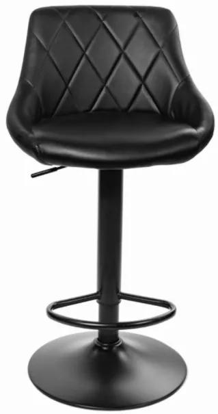 Barová židle z eko kůže Oklahoma černá s černým podstavcem