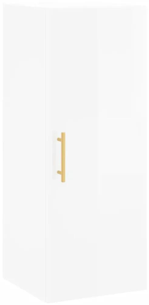 Skříň highboard bílá s vysokým leskem 34,5x34x180 cm kompozit,  3198843