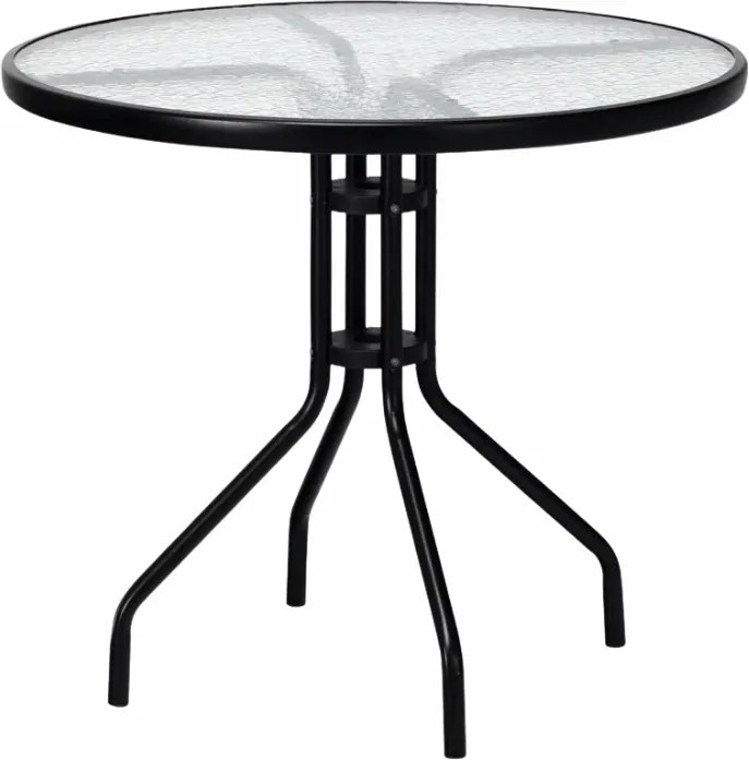 Zahradní set TREGO ISLAND - 4 židle a kulatý stůl ø 90 cm, bílá