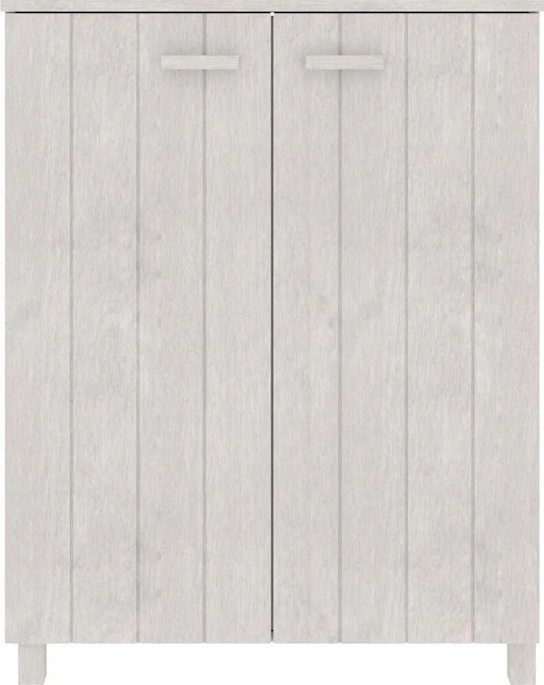 Botník HAMAR bílý 85 x 40 x 108 cm masivní borovice 340517