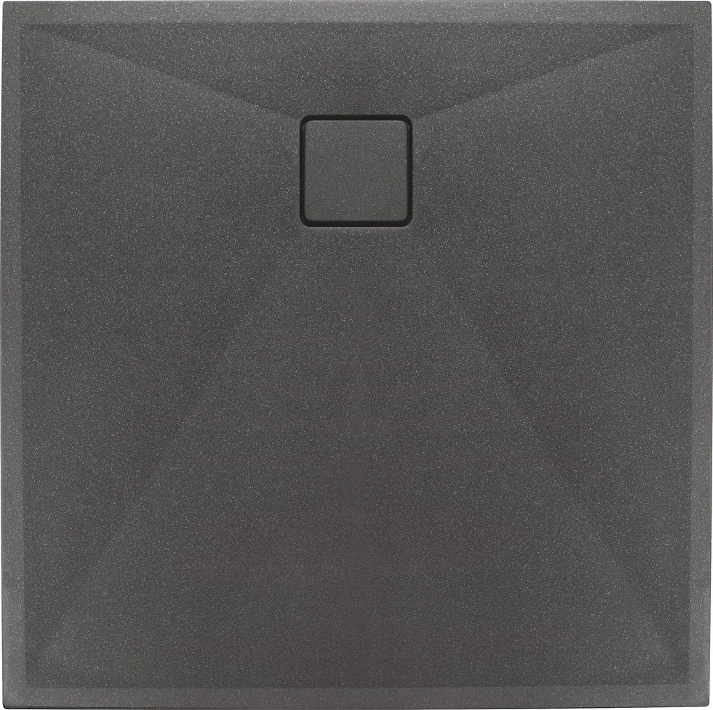 Deante Correo, čtvercová granitová sprchová vanička 90x90x3,5 cm, antracitová-titanium, KQR_T41B