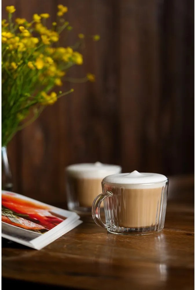 Skleněné šálky v sadě 2 ks na cappuccino 250 ml Livio Duo – Vialli Design