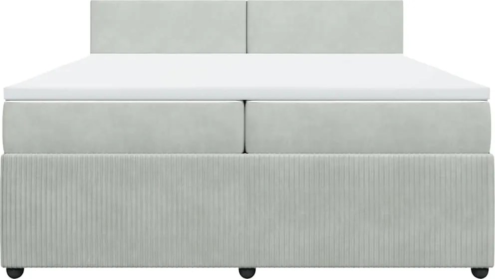 Box spring postel s matrací světle šedá 200x200 cm samet 3287824