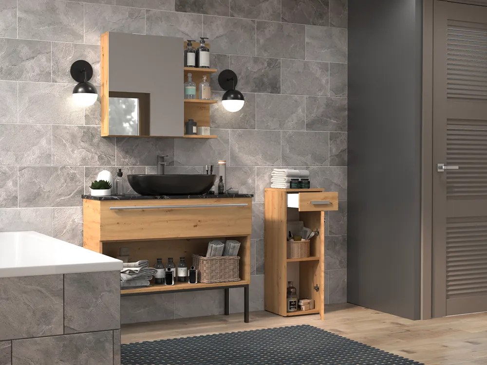Nízká koupelnová skříňka NEL V DS dub artisan