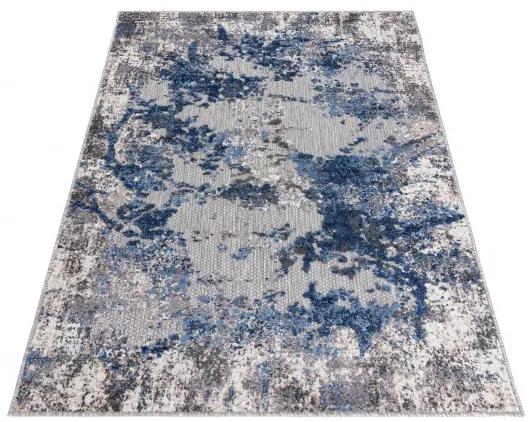 Moderní kusový koberec AVENTURA ED15A Abstraktní šedý modrý Rozměr: 80x150 cm