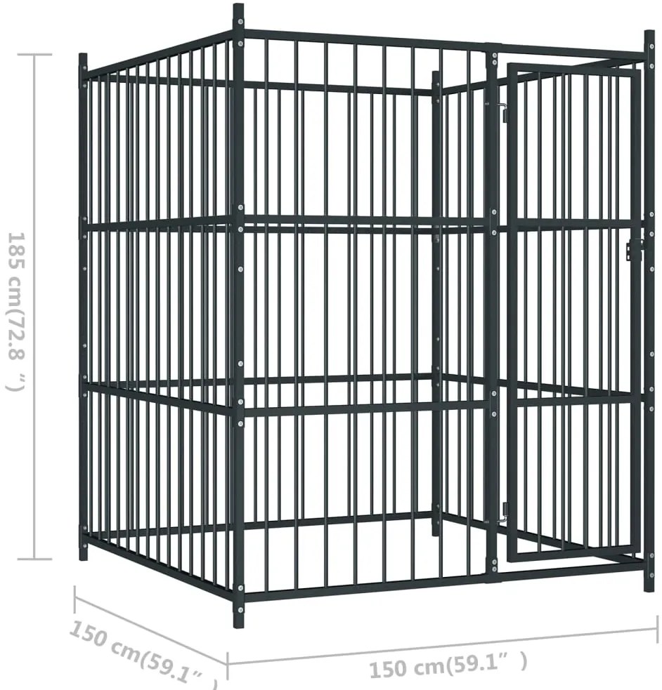 vidaXL Marketos Venkovní psí kotec 150 x 150 x 185 cm