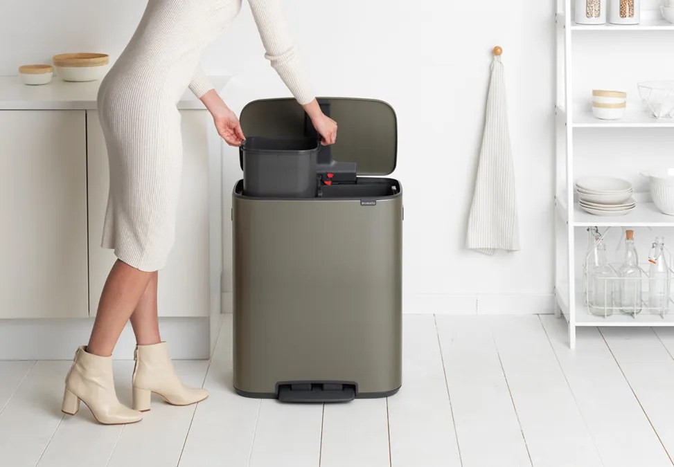 Brabantia BO pedálový koš 2x30L platinová