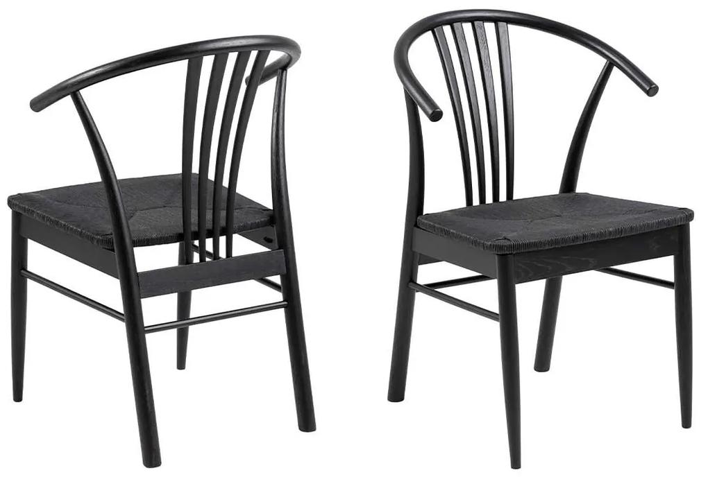 ACTONA Židle s opěrkou York černá / set 2 ks 83 × 54 × 54 cm