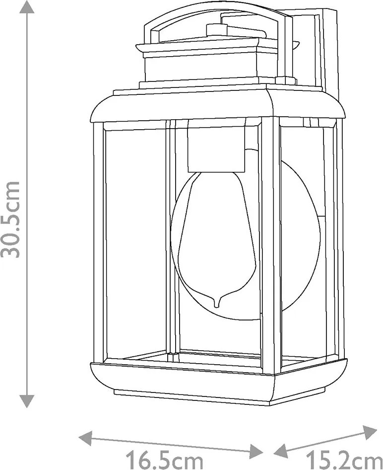 Venkovní nástěnná lucerna Elstead BYRON S šedá barva IP44/1×E27/30,5 cm