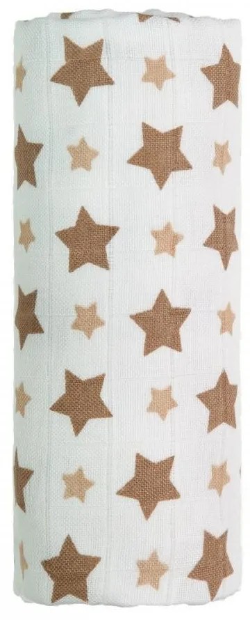 T-tomi Bambusová osuška potisk 90 x 100 cm Béžové hvězdičky