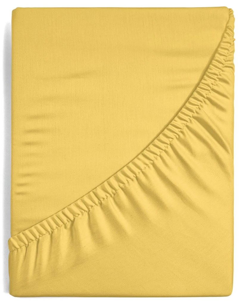 JERSEY PROSTĚRADLO 200X220 CM, VÝŠKA 30 CM HOŘČICOVÉ