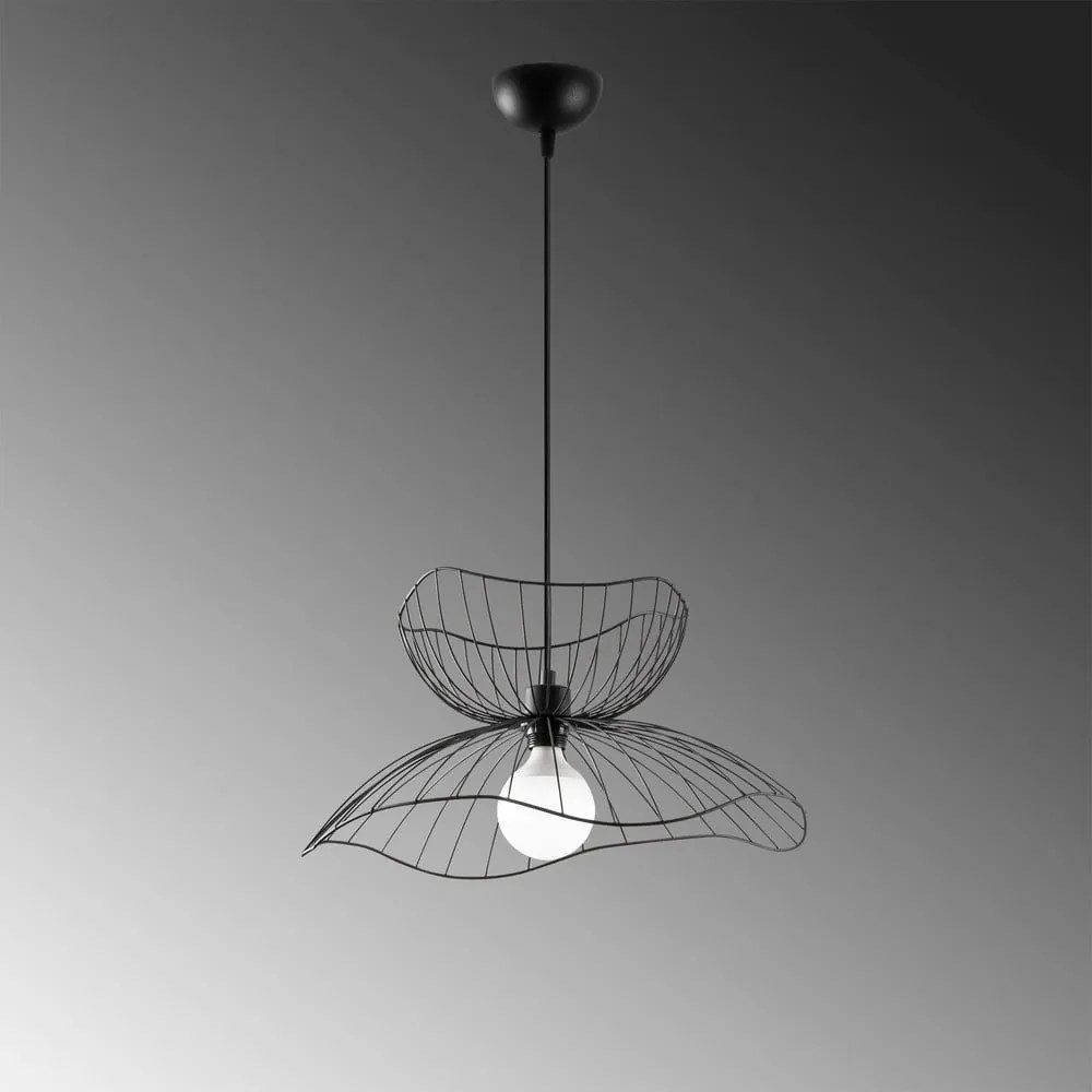 Černé závěsné svítidlo s kovovým stínidlem ø 50 cm Farac – Opviq lights