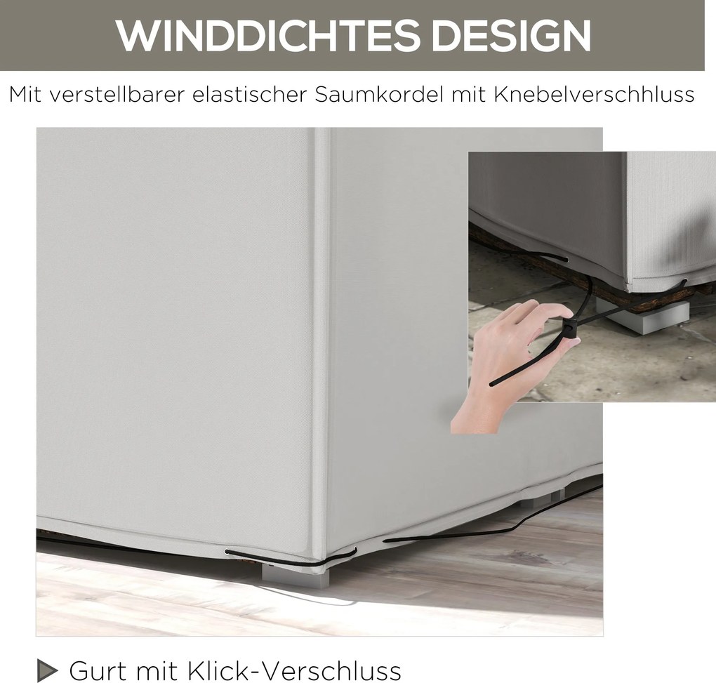 Outsunny Ochranný kryt pro zahradní nábytek Zimní nepromokavý kryt Anti-UV plachta 600D Oxford 210 x 140 x 80 cm Šedá barva