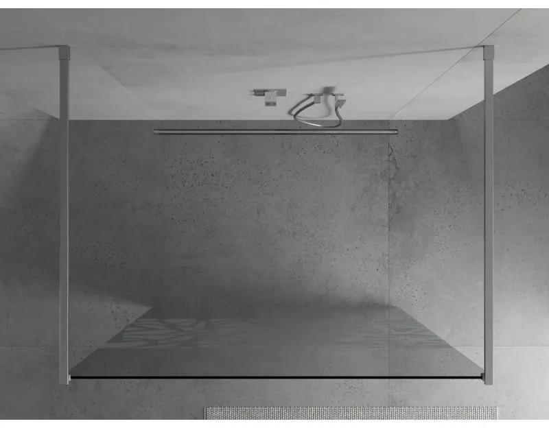 Mexen Kioto volně stojící sprchová zástěna 110 x 200 cm, Průhledné/Bílý vzor 8 mm, Chromovaná - 800-110-002-01-85