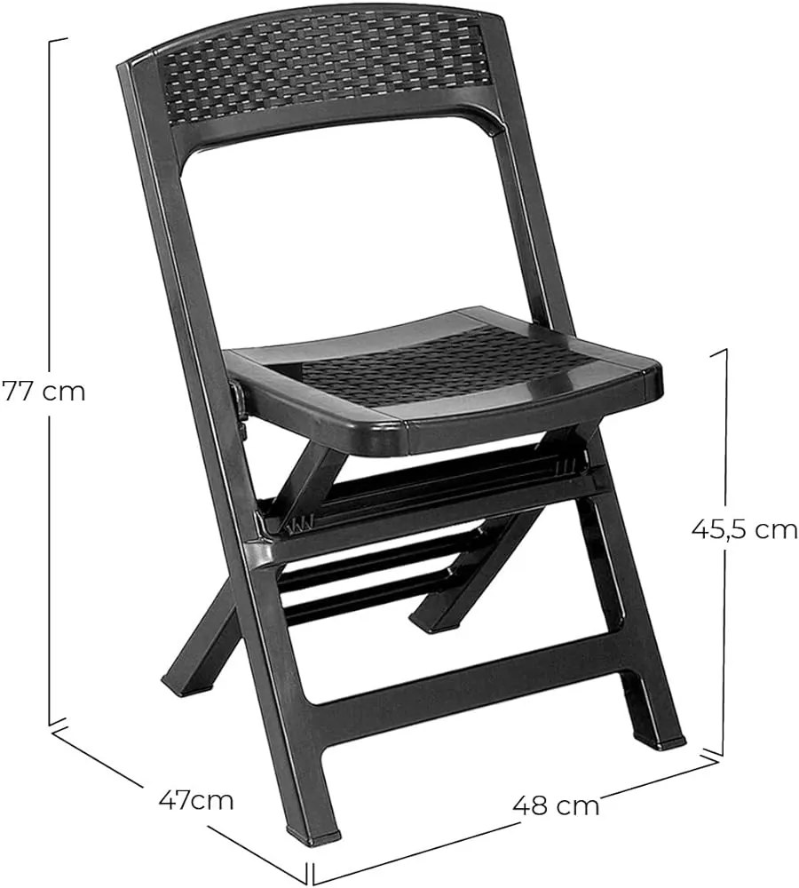 Progarden Zahradní plastová skládací židle Asso Rattan antracit