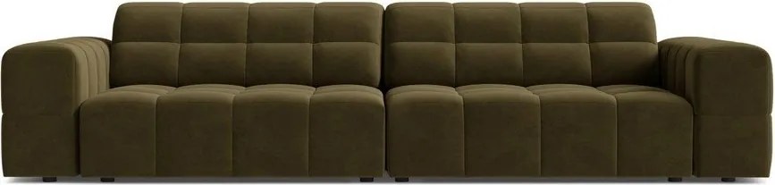 Khaki sametová pohovka 252 cm Chicago – Cosmopolitan Design