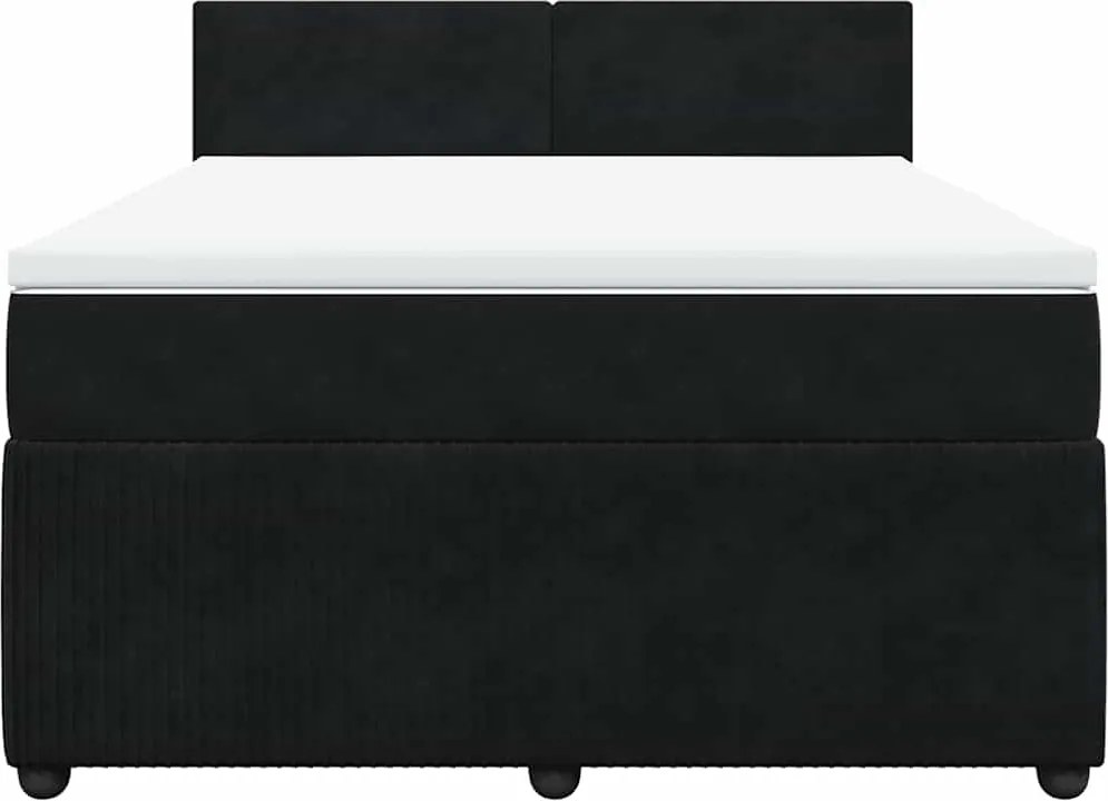 Box spring postel s matrací černá 160x200 cm samet 3287778