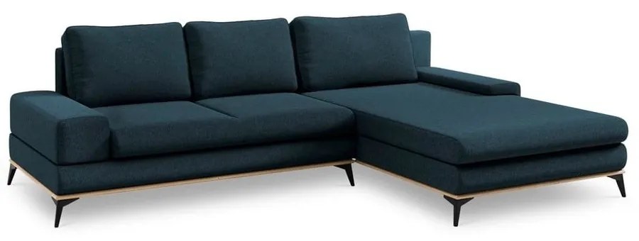 Petrolejově modrá rozkládací rohová pohovka Windsor &amp; Co Sofas Planet, pravý roh