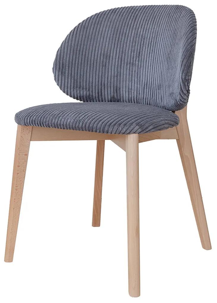 Čalouněná židle šedá s dřevěnými nohami LIN90 Pecora