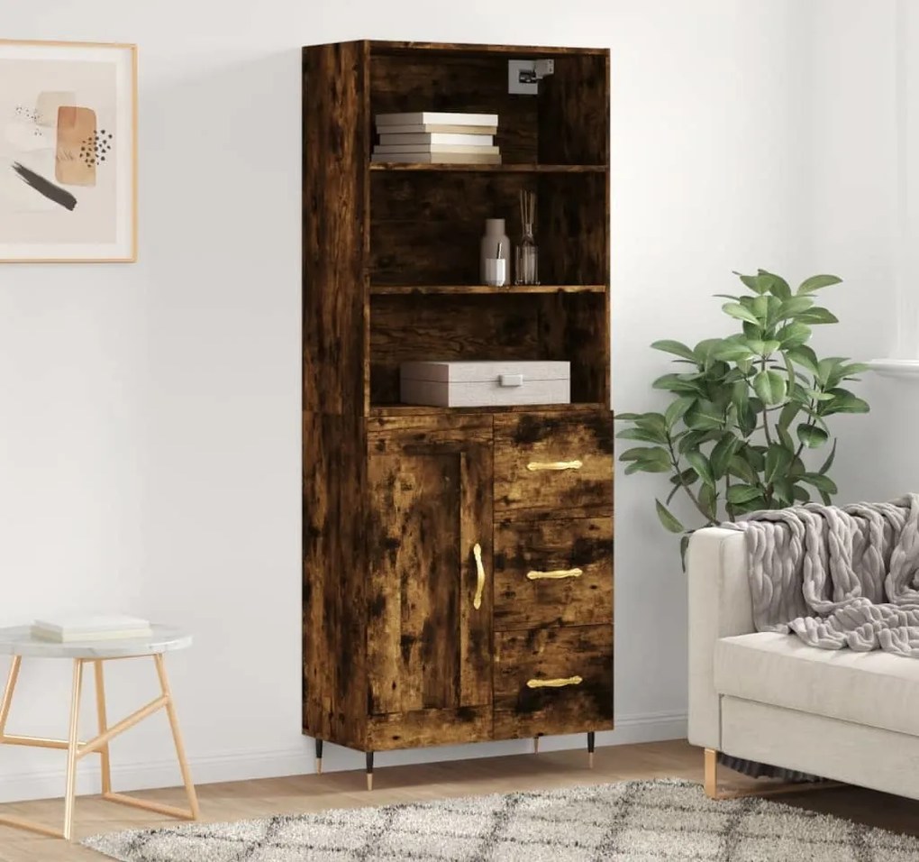 vidaXL Skříň highboard 69,5 x 34 x 180 cm kompozitní dřevo [3189997] Barva: Bílá