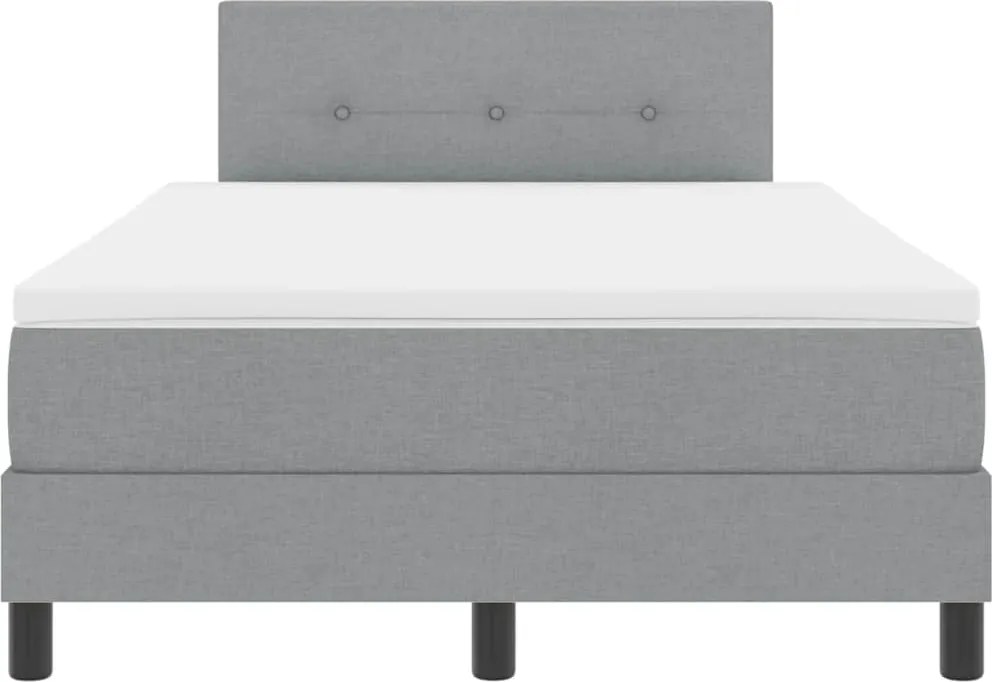Postel s boxspringem s čelo Světle šedá 120 x 200 cm textil 3338678