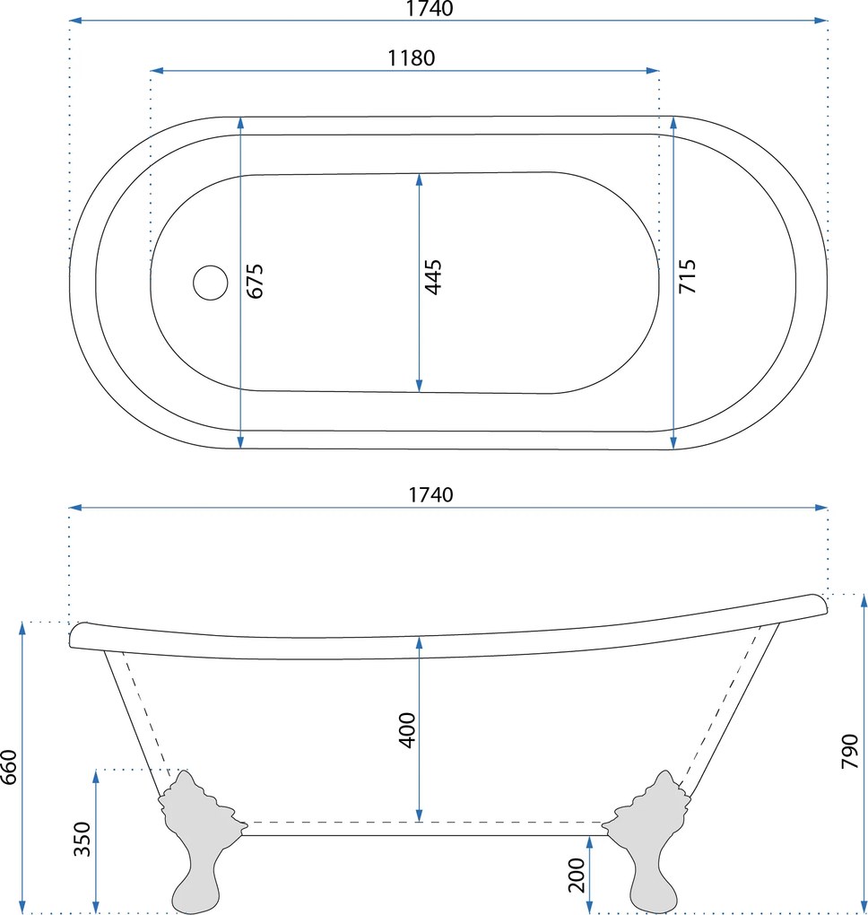 Rea, Volně stojící vana REA Sparta 175, KPL-W1101