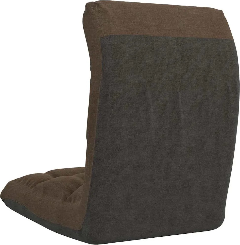 Skládací lenoška na podlahu hnědá textil 336587