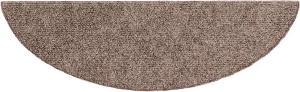 Schodové rohože samolepicí 30 ks 56x17x3 cm světle hnědé půlkulaté 3365679