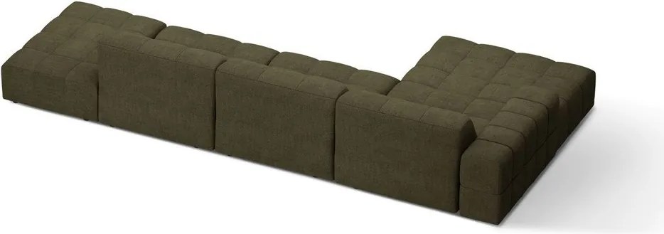 Khaki žinylková rohová pohovka (levý roh/s lenoškou) Chicago – Cosmopolitan Design