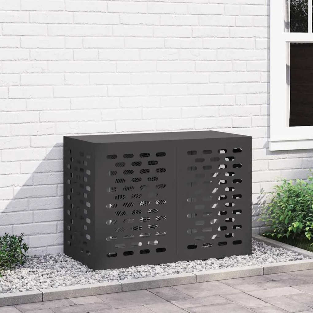 vidaXL Ochrana klimatizace Stříbrná 100 x 50 x 70 cm [865903] Barva: Černá