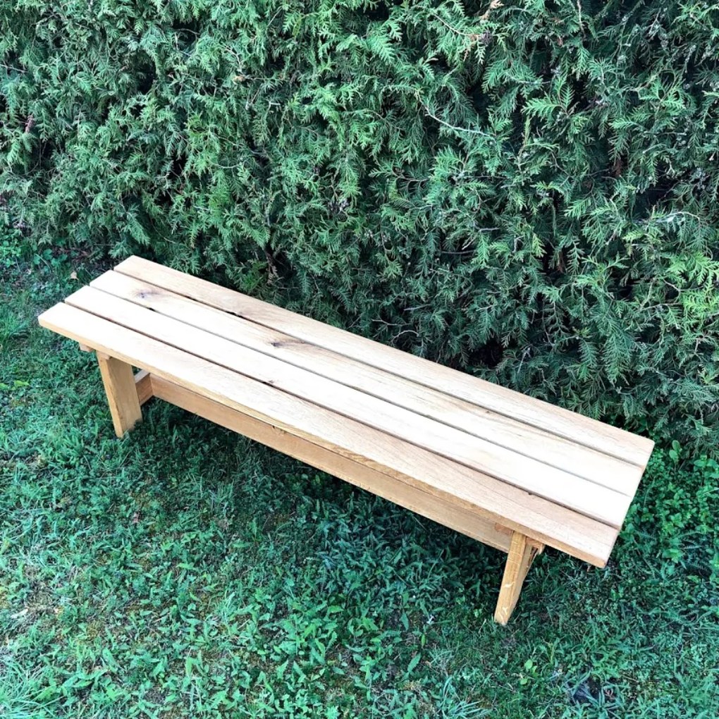 KULHÁNEK Zahradní lavice bez opěradla - klasická Délka: 150 cm, Odstín nátěru: lazura - palisandr