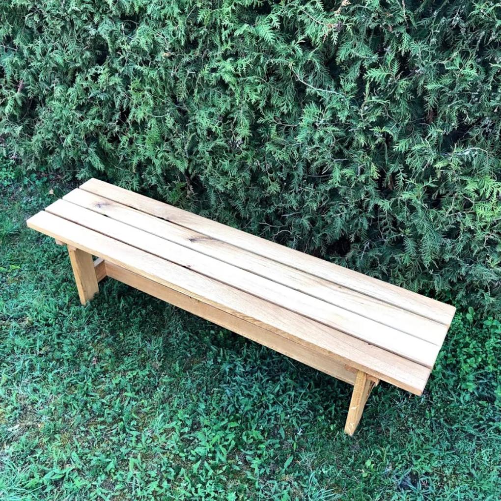 KULHÁNEK Zahradní lavice bez opěradla - klasická Délka: 150 cm, Odstín nátěru: olej - ořech