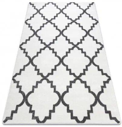 Koberec SKETCH - F343 krém / šedá koniczyna marokánská trellis