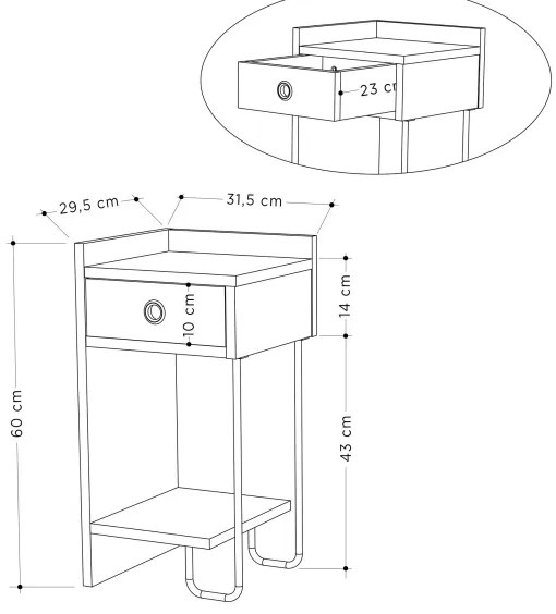 Noční stolek SONY bílá