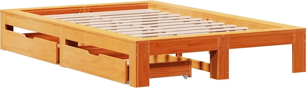 Postel bez matrace voskově hnědá 120 x 200 cm masivní borovice 3309004