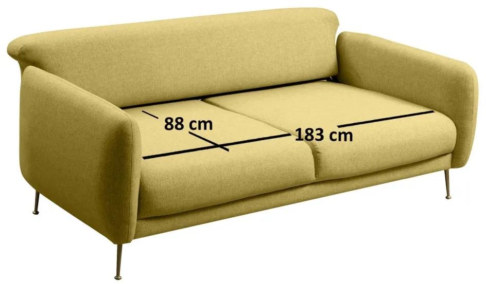 3-místná pohovka Sevilla 214 cm žlutá