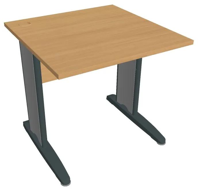 Stůl pracovní rovný 80 cm - Hobis Cross CS 800 Dekor stolové desky: buk, Dekor lamino podnože: buk, Barva nohou: černá