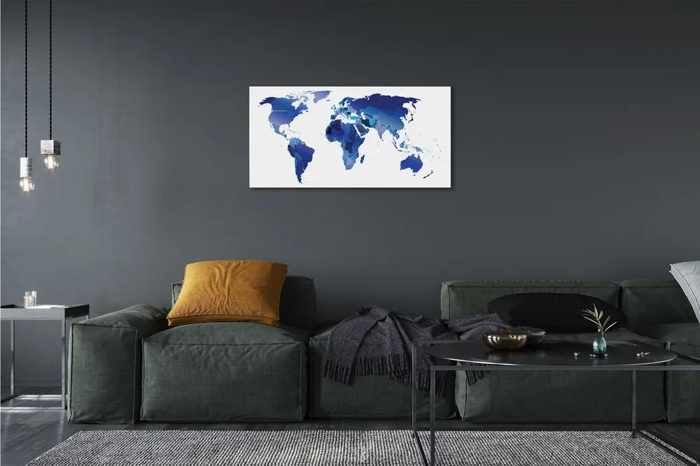 Obrazy na plátně modrá mapa 125x50 cm