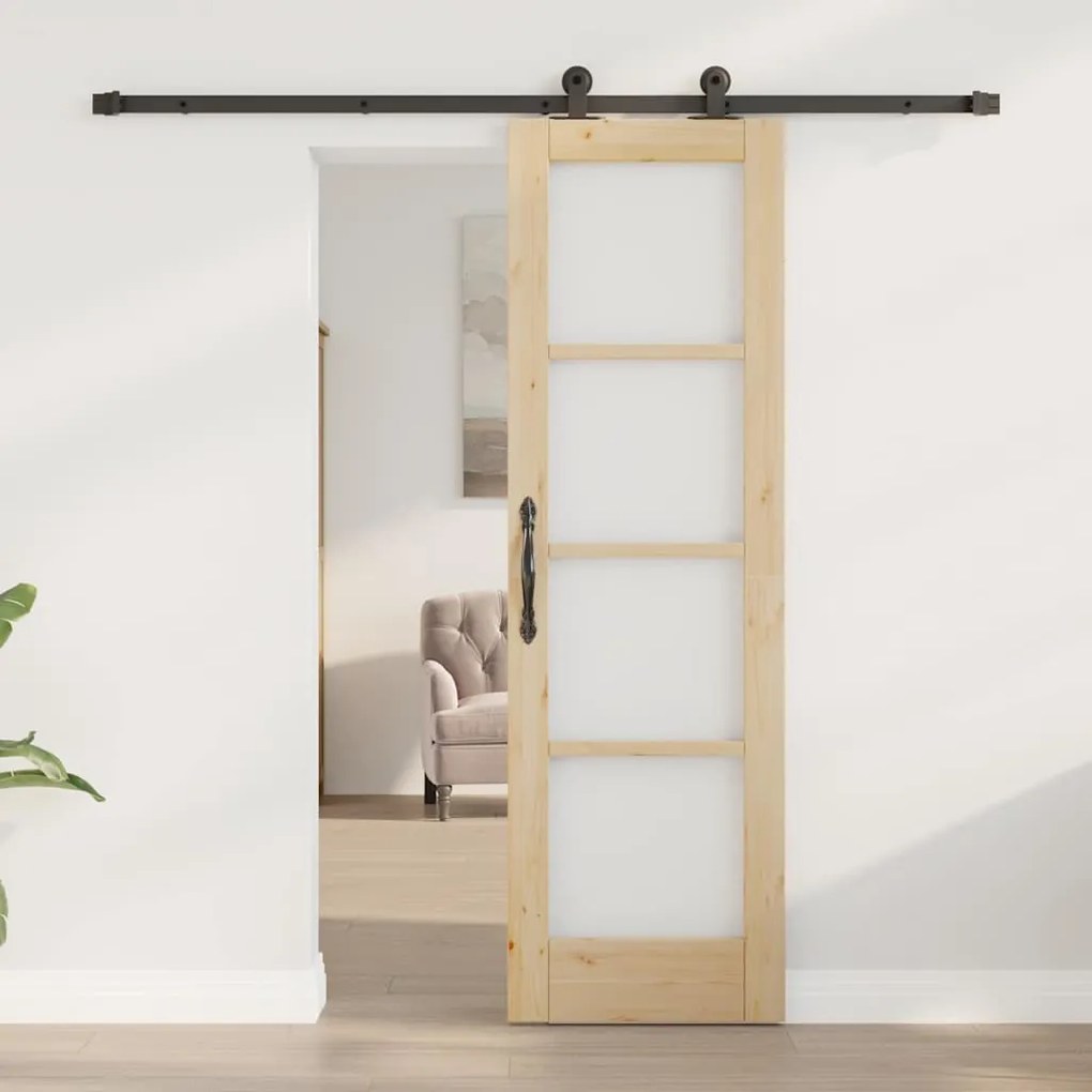 Posuvné dveře ORKDAL 61 x 198,5 cm Masivní borové dřevo a sklo 3332013