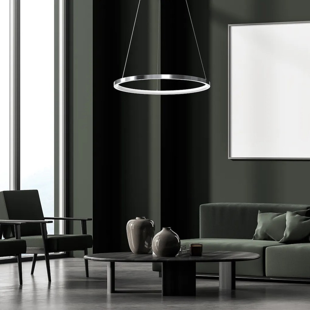 Závěsné LED svítidlo Hoop, 1x LED 27w, 4000k, ch