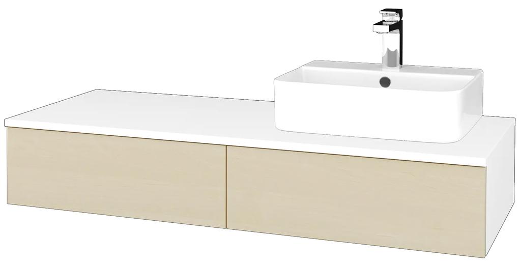 Dřevojas Koupelnová skříňka MODULE SZZ2 120 Varianta: N01 Bílá lesk / D02 Bříza / Levé