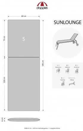 Doppler ELEGANT 2233 - polstr na zahradní lehátko s podhlavníkem